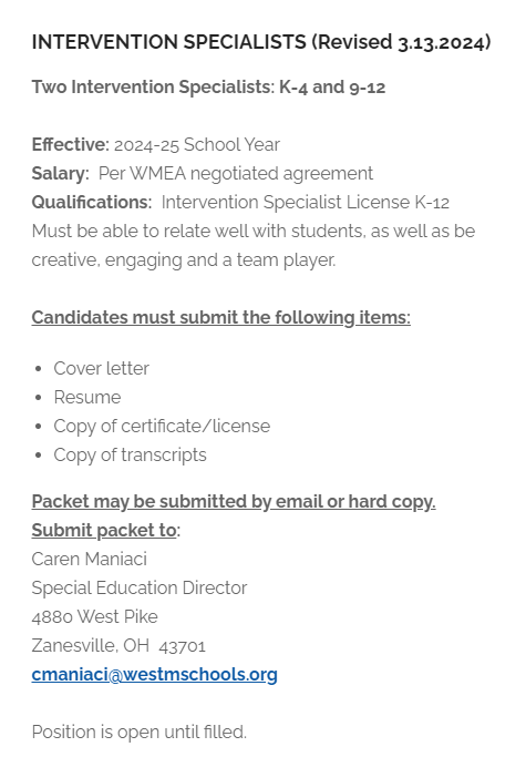 Careers - Apply Today | Muskingum Valley Educational Service Center